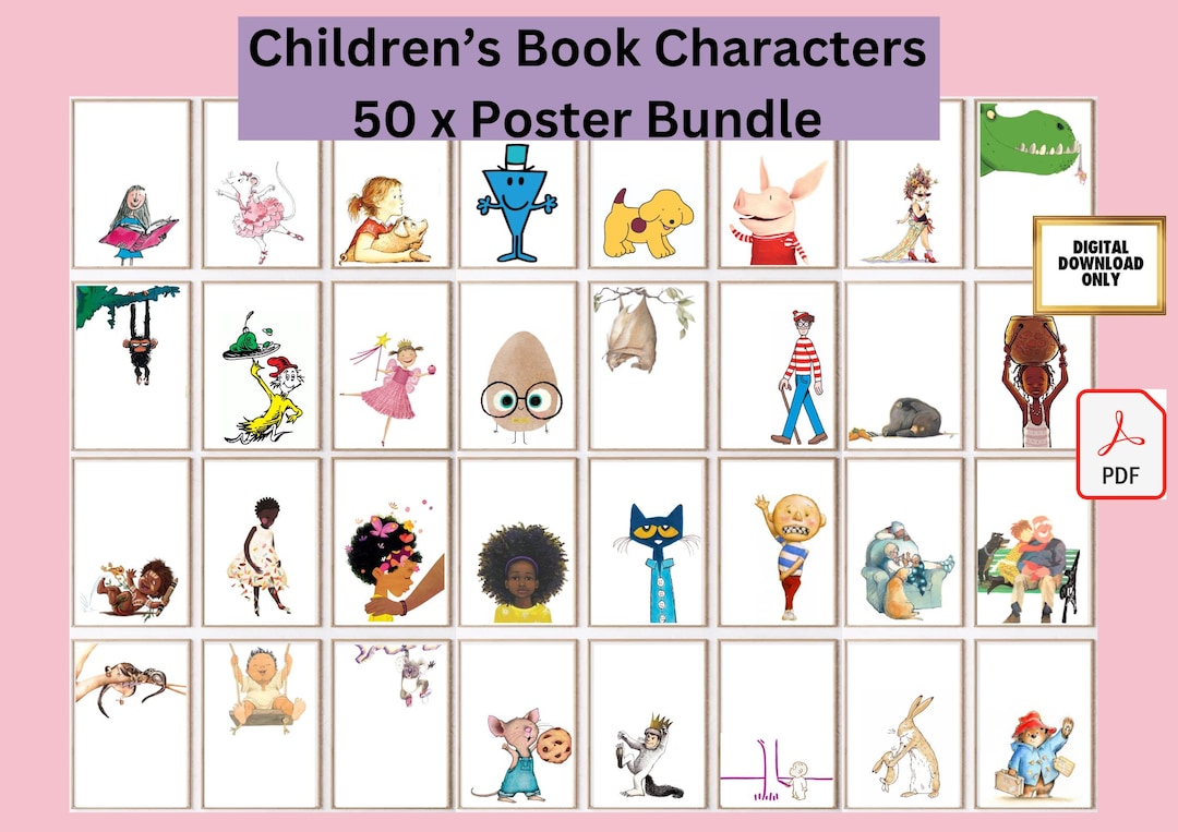 Classroom Book Display, Printable Children's Book Characters, Popular ...
