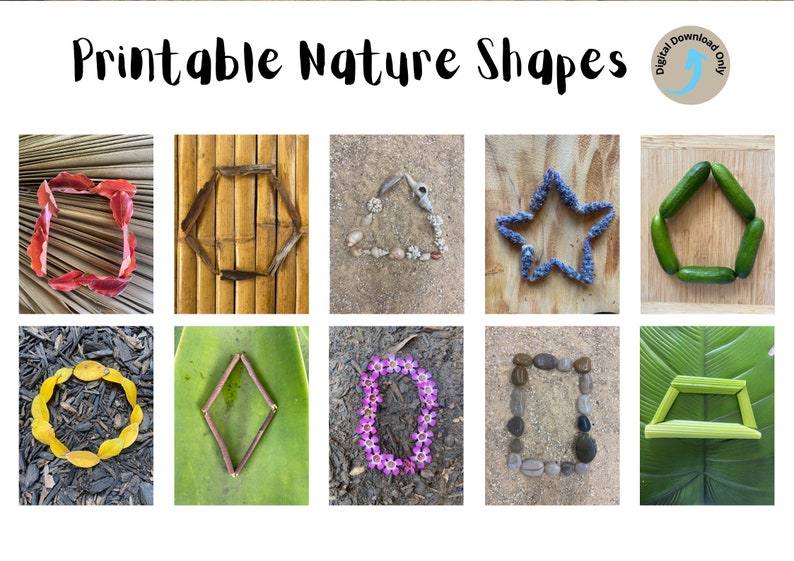 Nature Shapes Printable Posters, Nature Shapes Digital Download, Nature ...