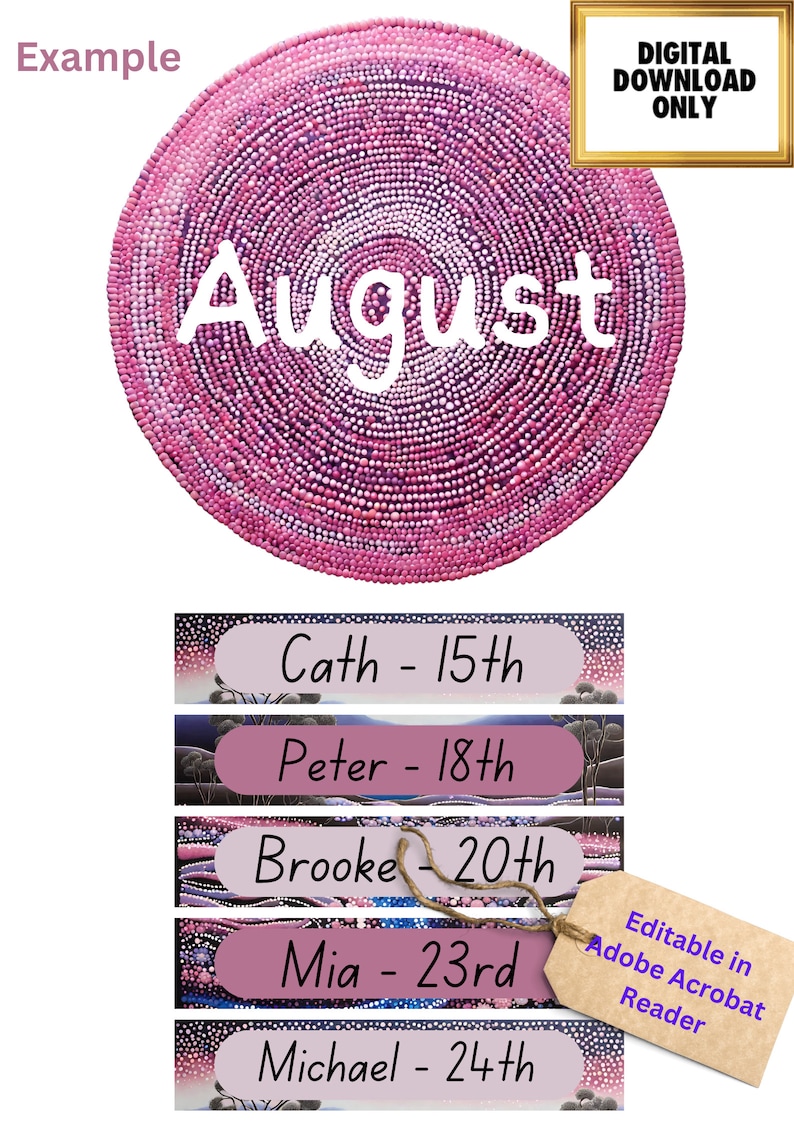 Indigenous Birthday Display for Classroom, Aboriginal Birthday Display ...