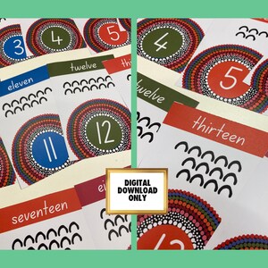 Indigenous Numbers 1-20 Flash Cards, Aboriginal Numbers Printable ...