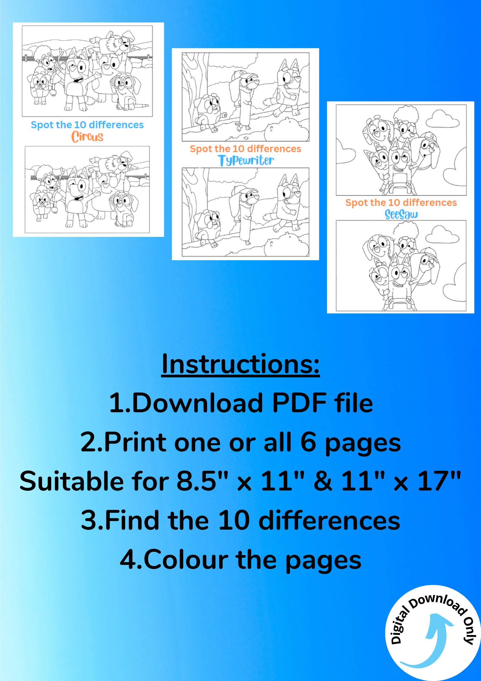 Spot the Difference Activity Page, Spot the Difference, Spot the ...