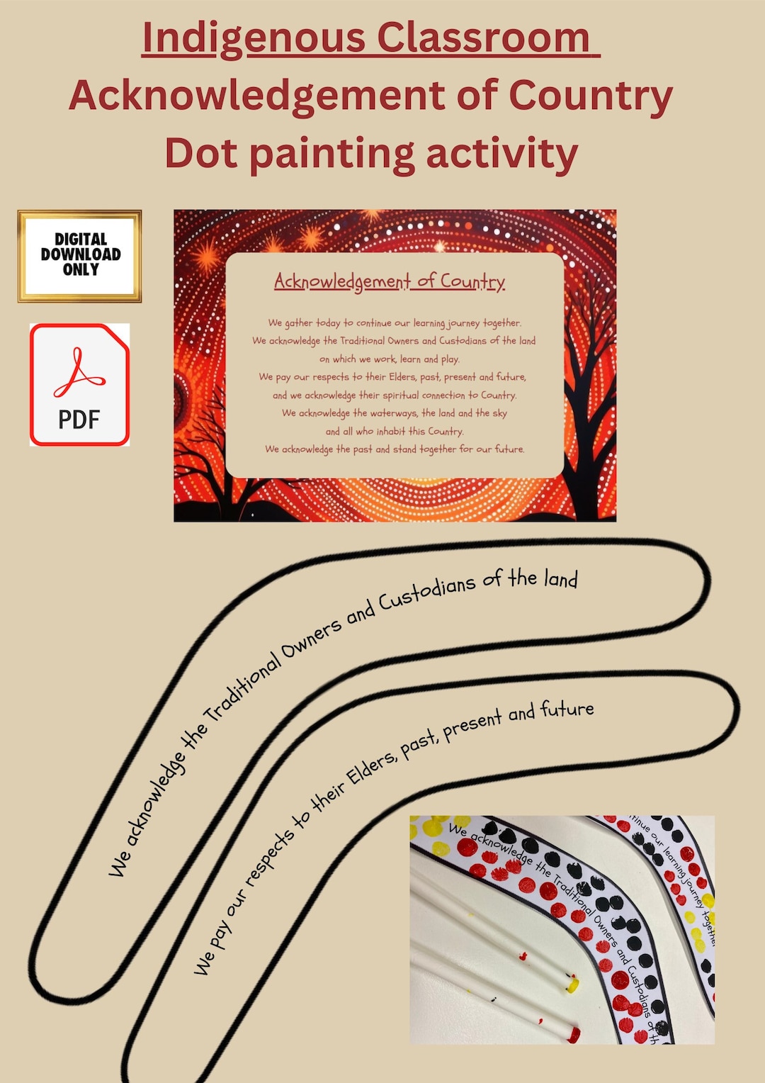 Welcome to Country Art Activity, Aboriginal Classroom Printable ...
