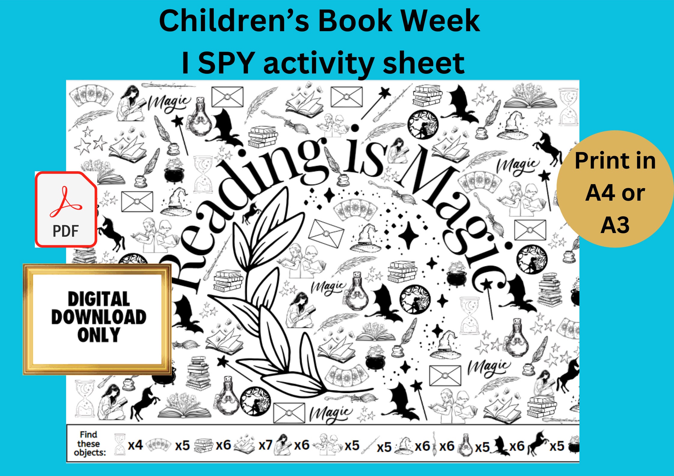 Children's Book Week Printable I Spy Activity Sheet, Book Week ...
