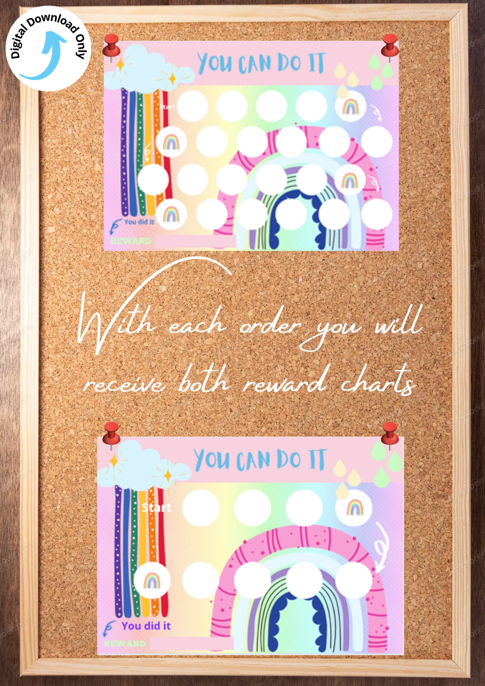 Rainbow Reward Chart, Potty/toileting Chart, Children's Achievements ...