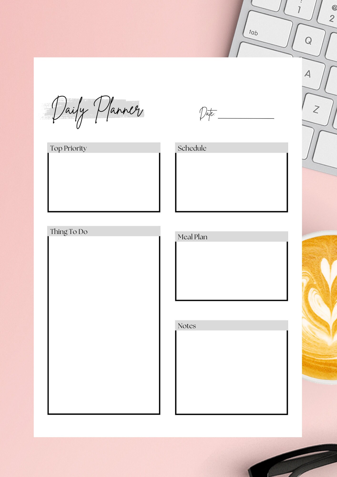 Daily Check in Journal, Daily Gratitude Journal Printable, Daily ...