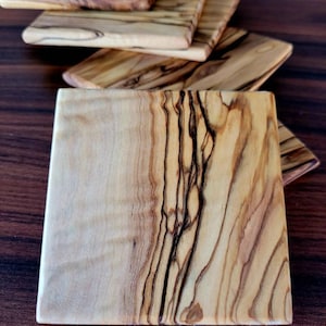 Olive Wood Coasters Set of 6 - Etsy