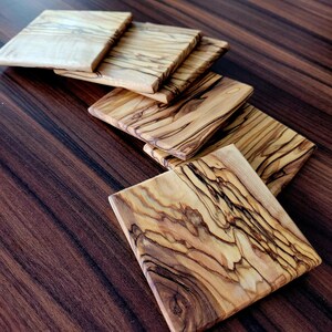 Olive Wood Coasters Set of 6 - Etsy