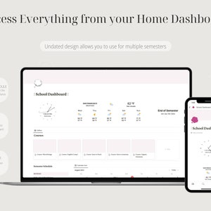 Minimal Pink Aesthetic Academic Notion Template Dashboard | ADHD Friendly | Digital School ...
