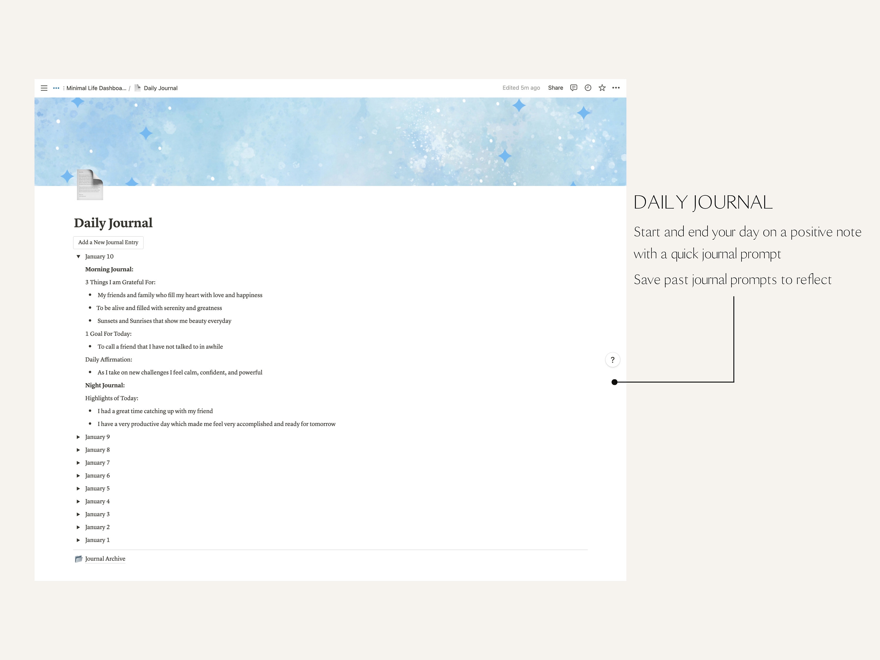 Blue Aesthetic Minimal Notion Template Dashboard ADHD - Etsy