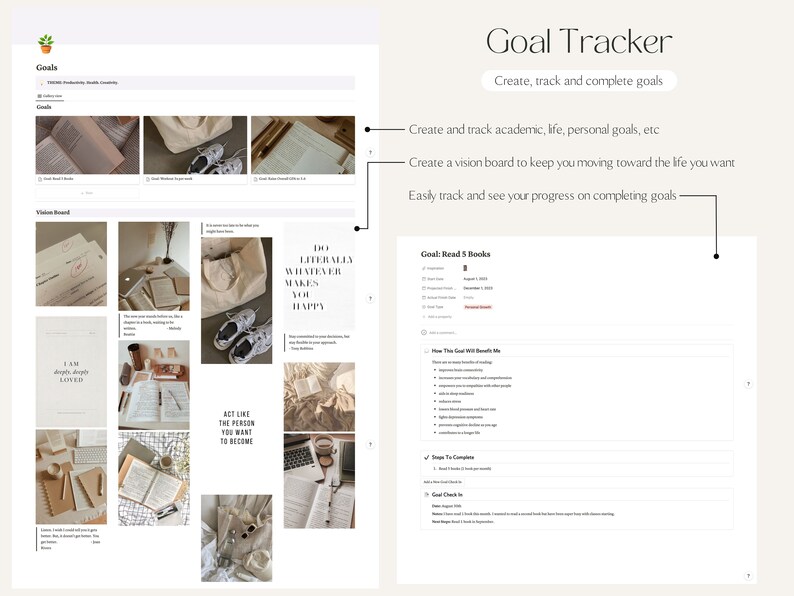 Minimal Purple Aesthetic Academic Notion Template Dashboard ADHD ...