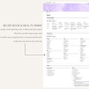 Purple Aesthetic Minimal Notion Template Dashboard ADHD Friendly Weekly ...