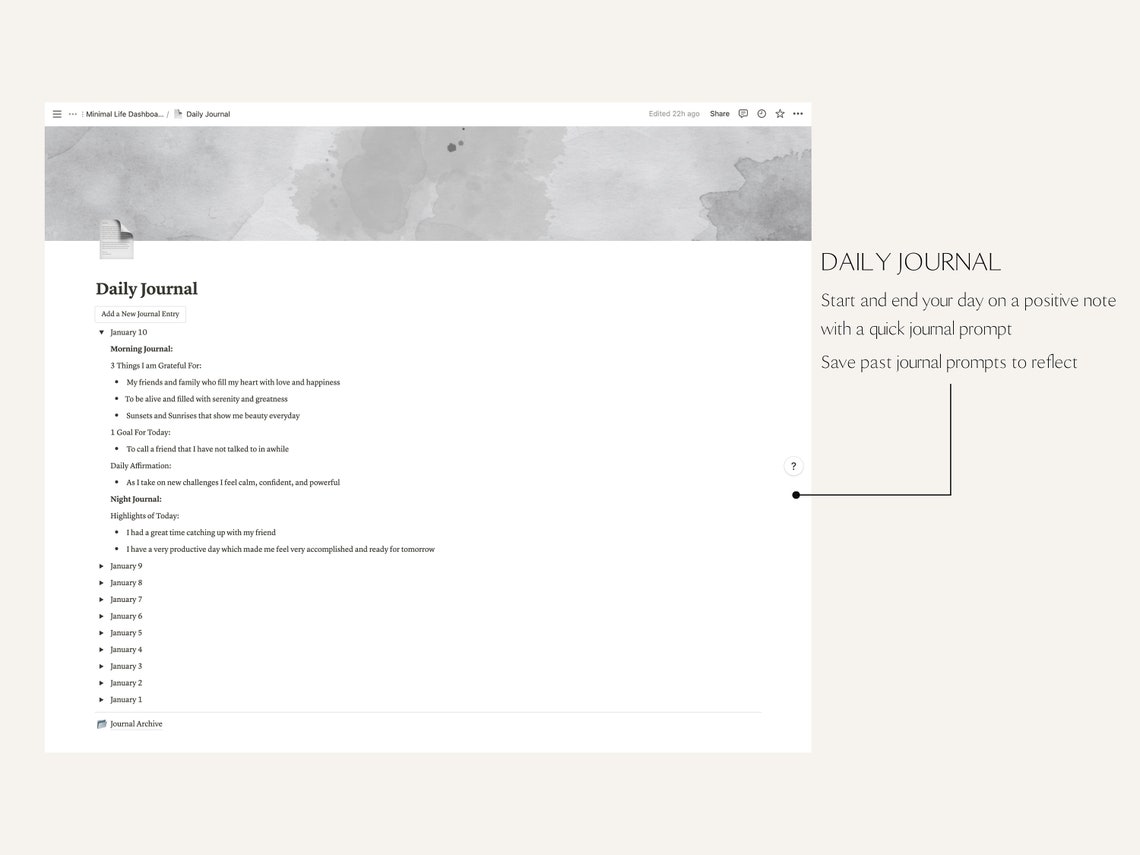 Grey Aesthetic Minimal Notion Template Dashboard ADHD - Etsy