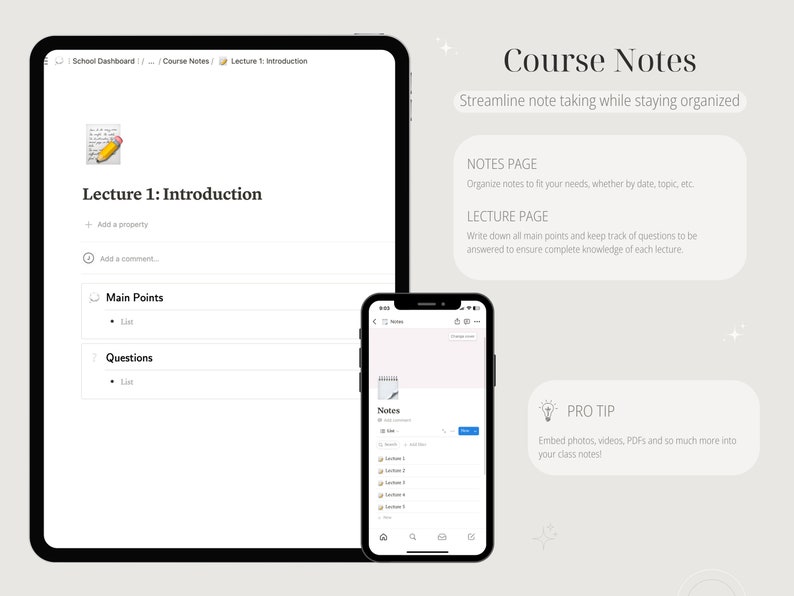 Minimal Pink Aesthetic Academic Notion Template Dashboard | ADHD ...