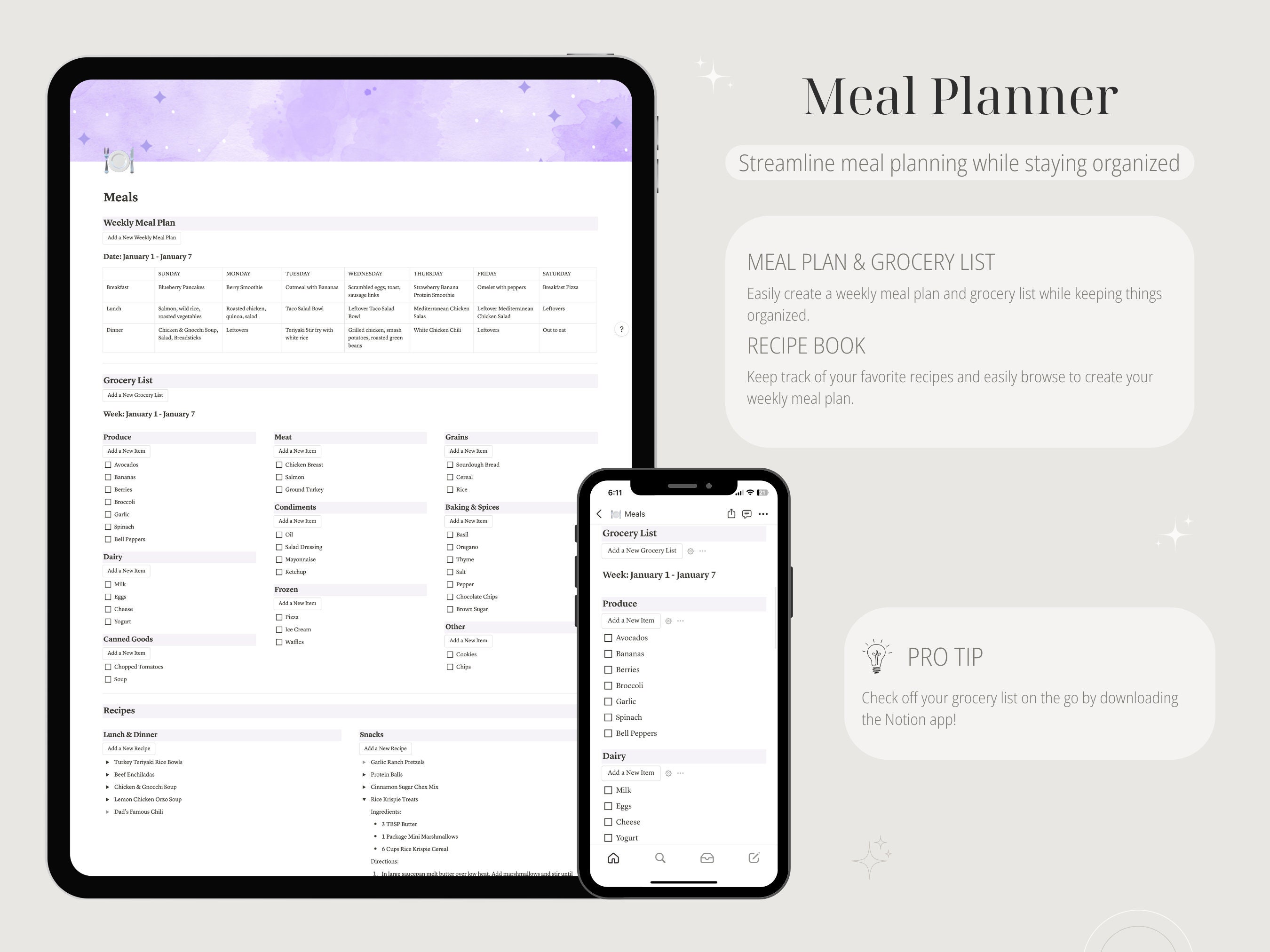 Purple Aesthetic Minimal Notion Template Dashboard ADHD Friendly Weekly ...
