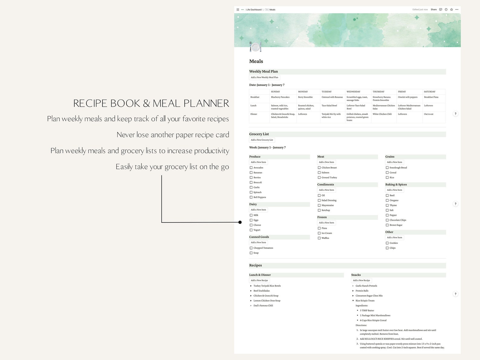 Green Aesthetic Minimal Notion Template Dashboard ADHD - Etsy
