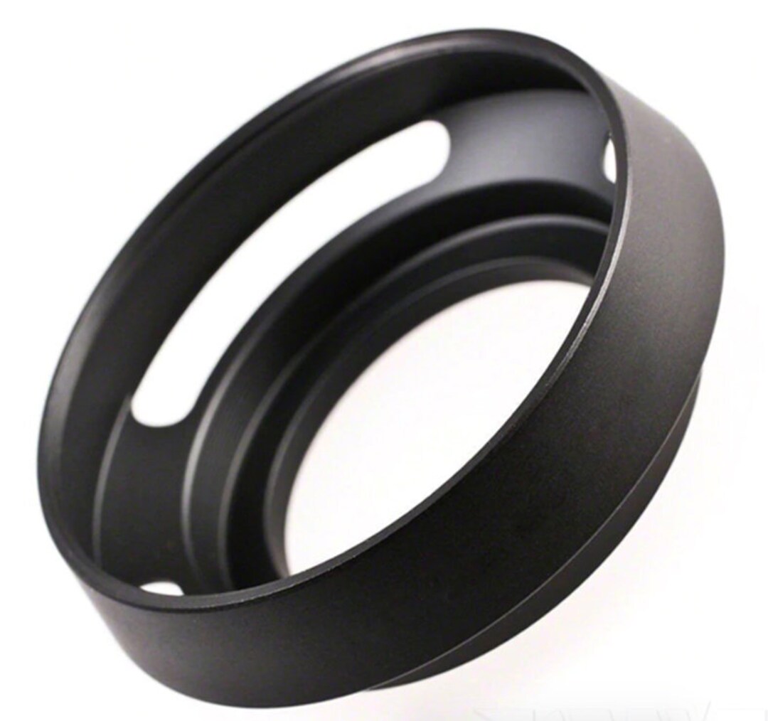 METAL LENS HOOD Vented Black Steel Camera Cover Cap X Nikon Canon 37 Mm ...