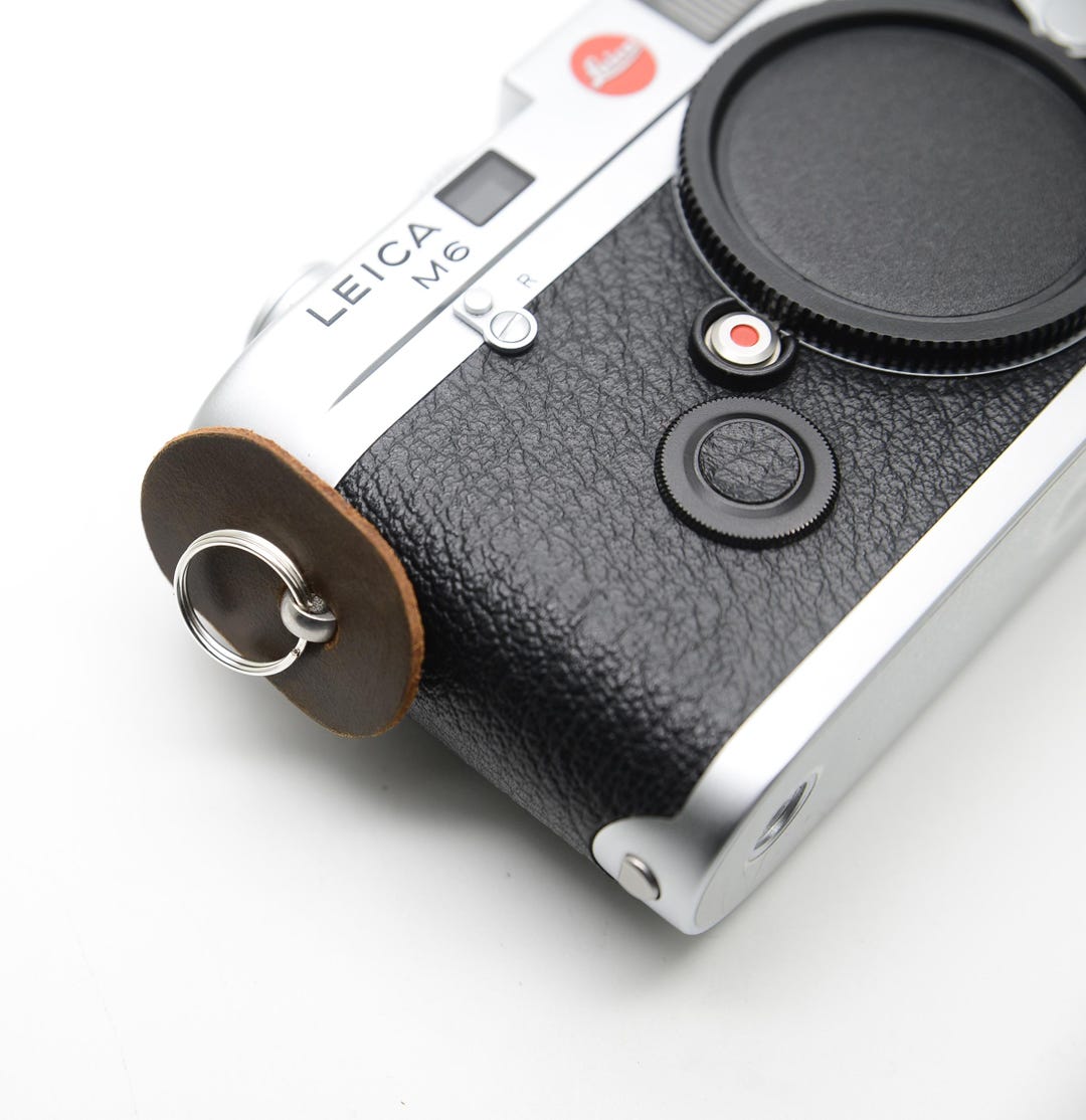 LEATHER Camera Neck Strap Eyelet BROWN Protector Split Ring Compatible ...