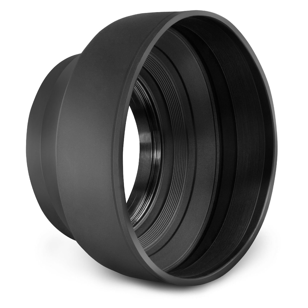 COLLAPSIBLE LENS HOOD 3-in-1 3-stage Rubber Wide Standard Telephoto ...
