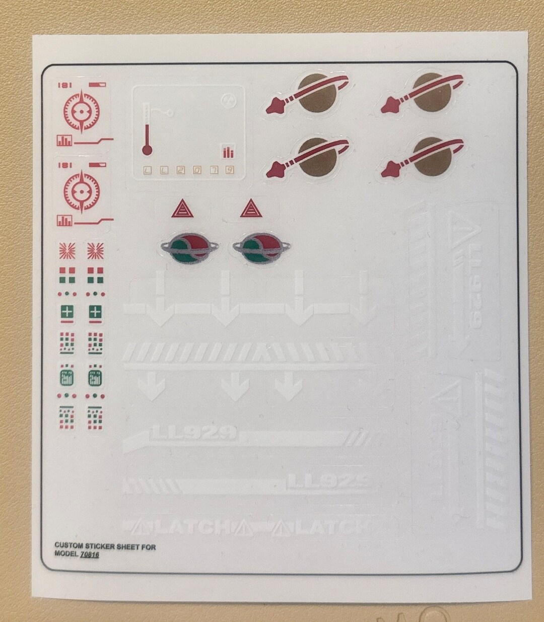 Custom Sticker Compatible With 70816 Space Ship Sheet for ...