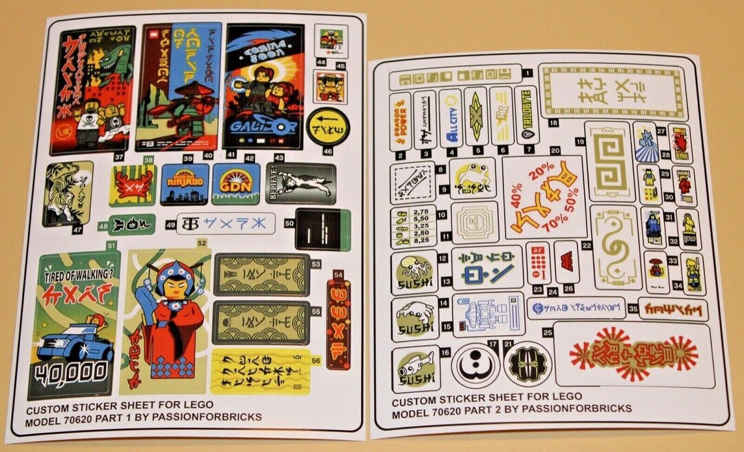 Custom Sticker Compatible With 70620 Sticker Sheet for 70620 - Etsy