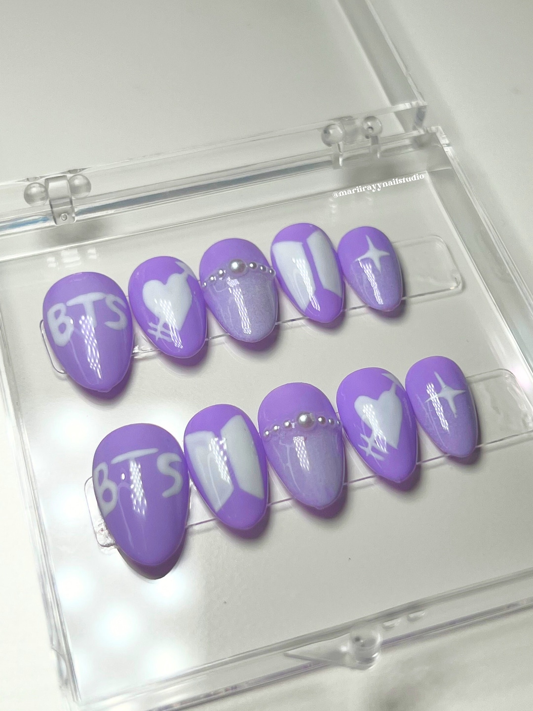 33. BTS Jin Press on Nails RJ Handmade Nails Korean Custom KPOP Press ...