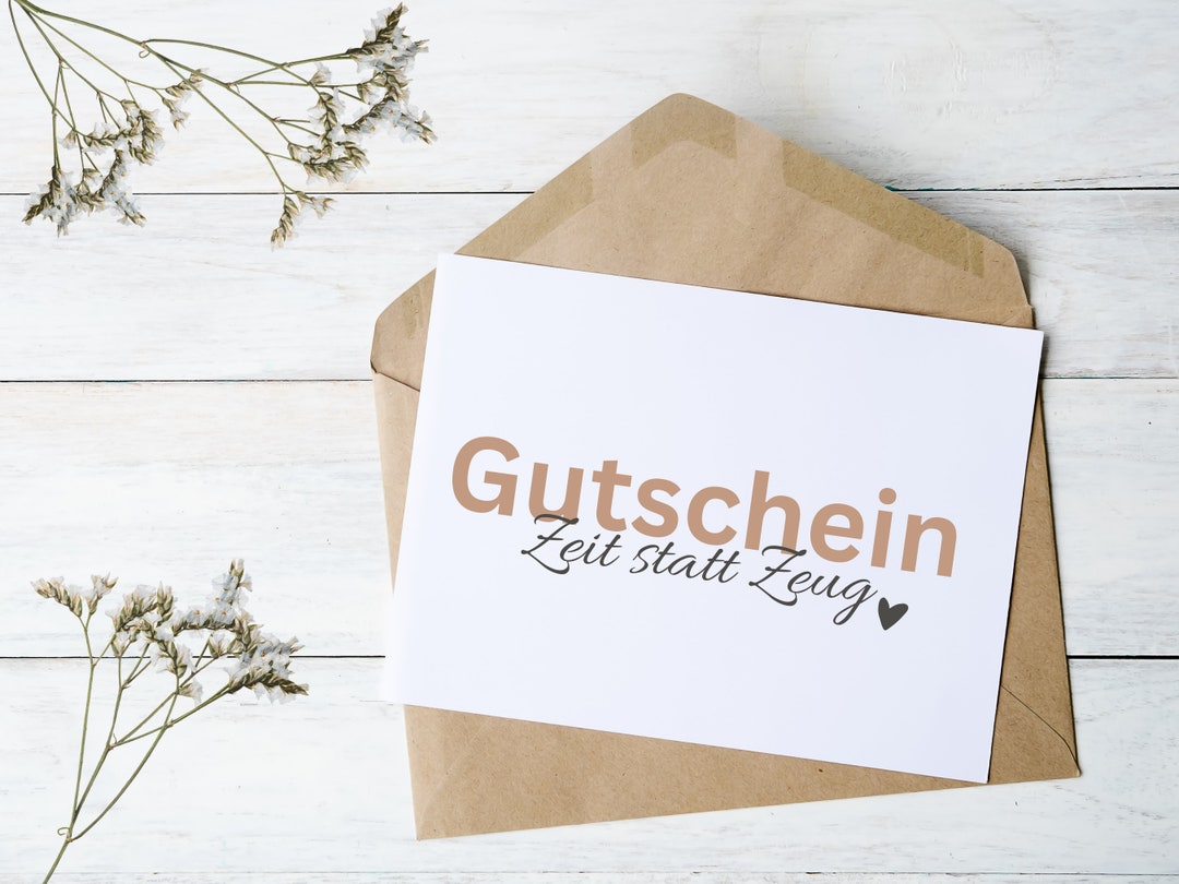 Voucher Time Instead of Stuff to Print Out Last Minute Gift Postcard ...