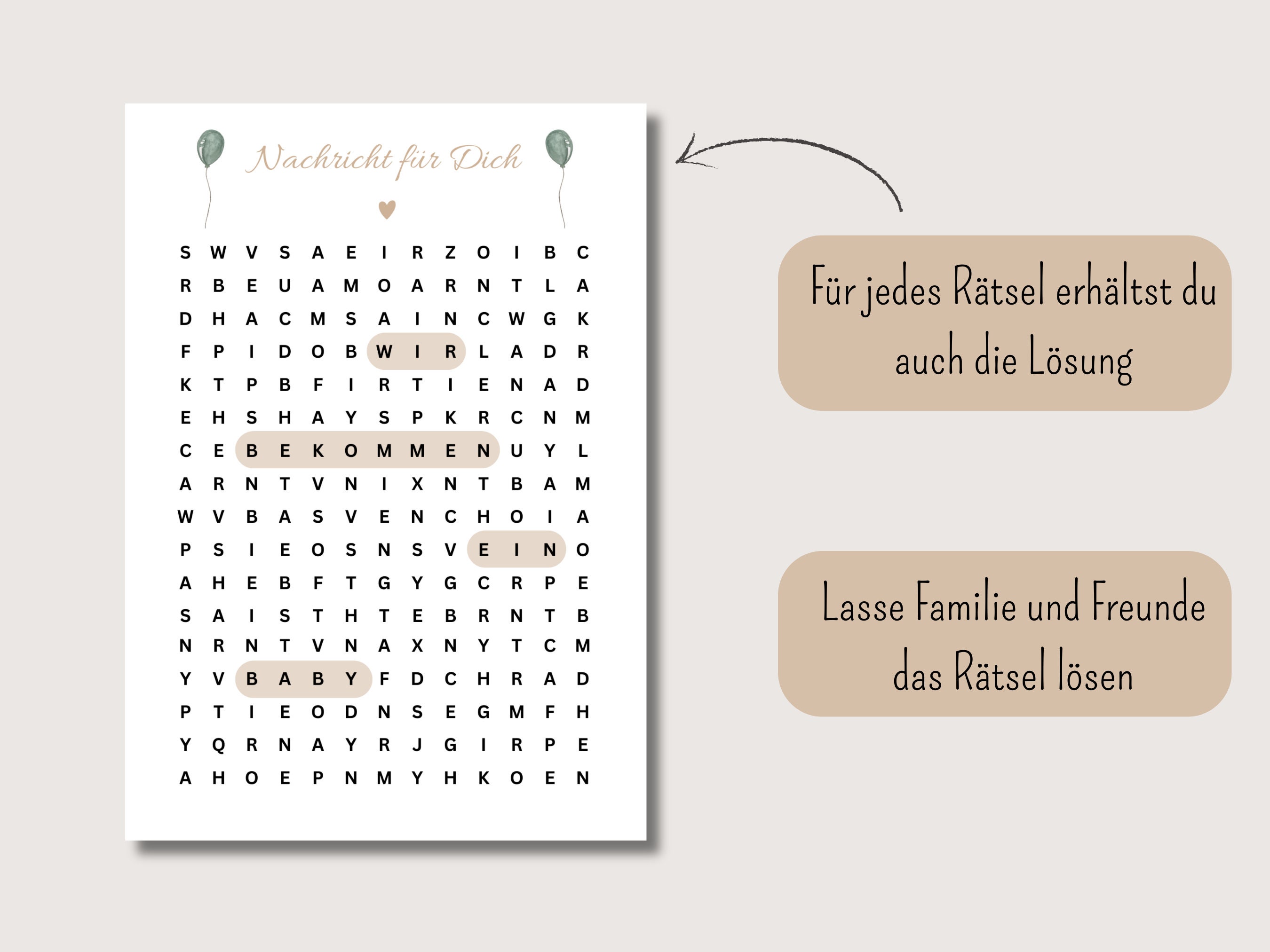 Announce Pregnancy Puzzle PDF, Instant Download Announce Pregnancy ...