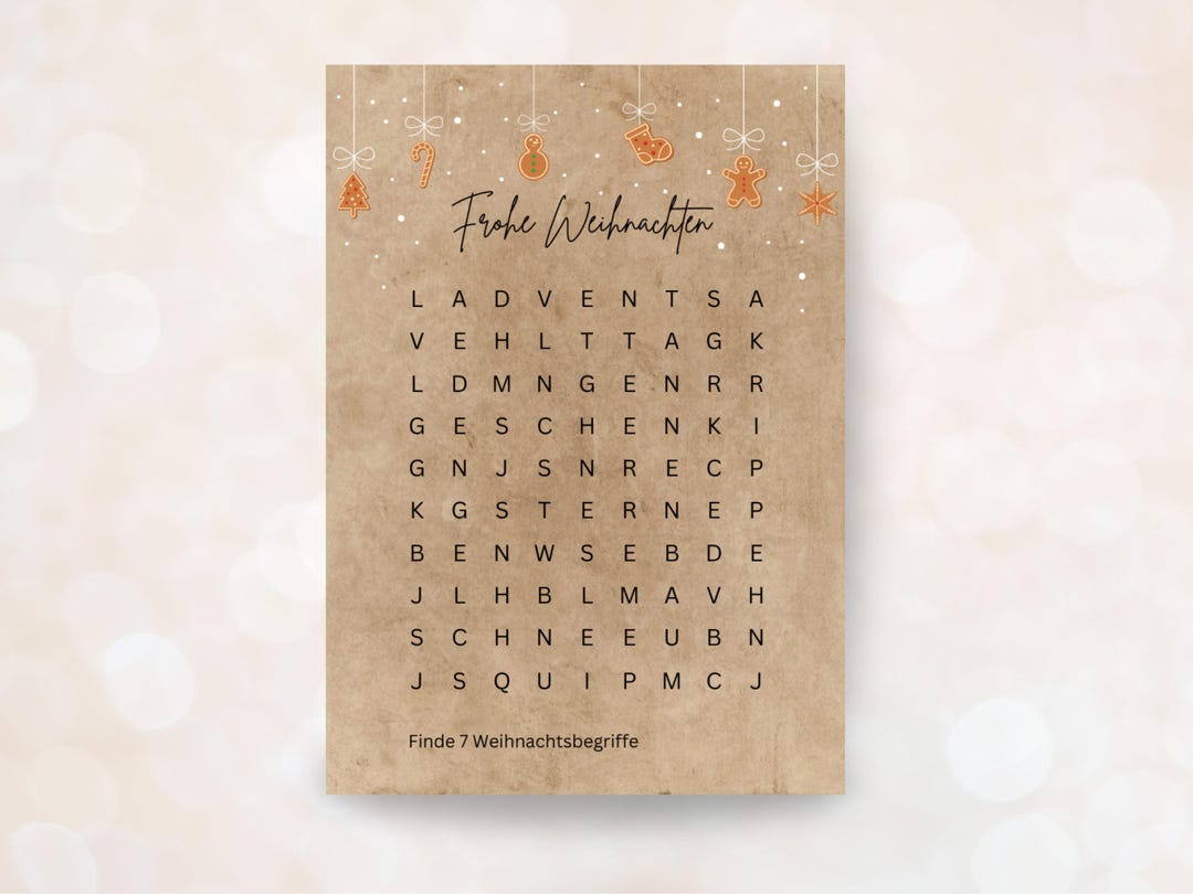 Christmas Card Puzzle Postcard PDF DIN A6 Printable Digital Christmas ...