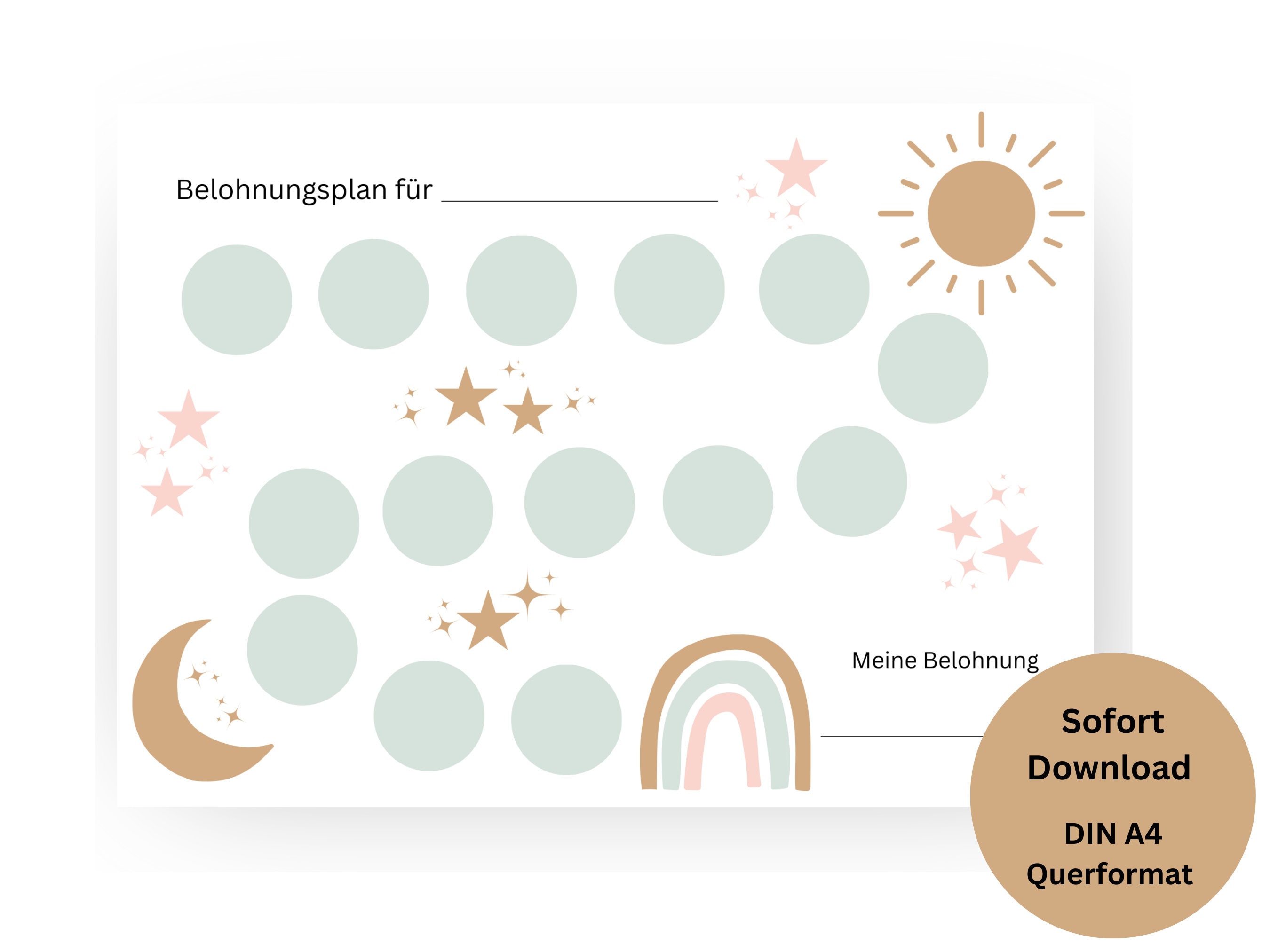 Belohnungstafel, Belohnungsplan Sonne, Mond, Sterne Verstärkerplan PDF ...