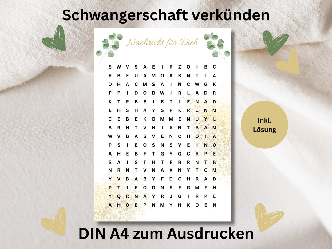 Announce Pregnancy Puzzle Pdf Instant Download Announce Pregnancy ...