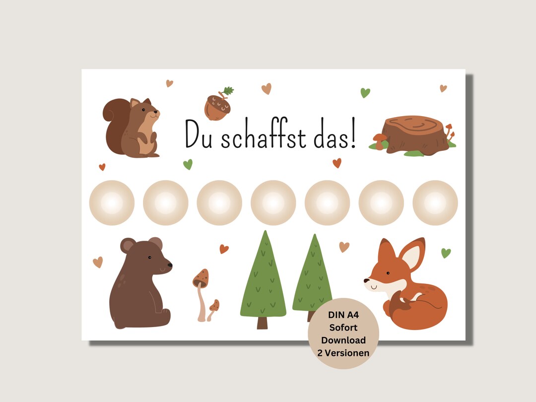 Reward Board, Reward Plan Child Forest Animals Reinforcement Plan PDF ...