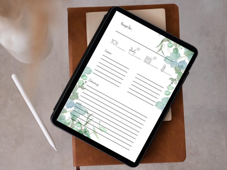 Recipe Template for Printing PDF Digital Download DIN A4 Portrait ...