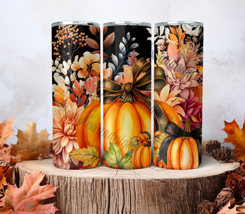 Fall Orange Pumpkin Tumbler Wrap - Etsy