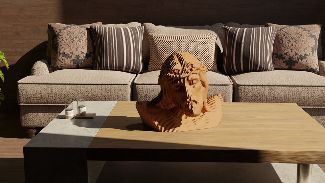 Parametric Jesus Head DXF and PDF Files - Etsy