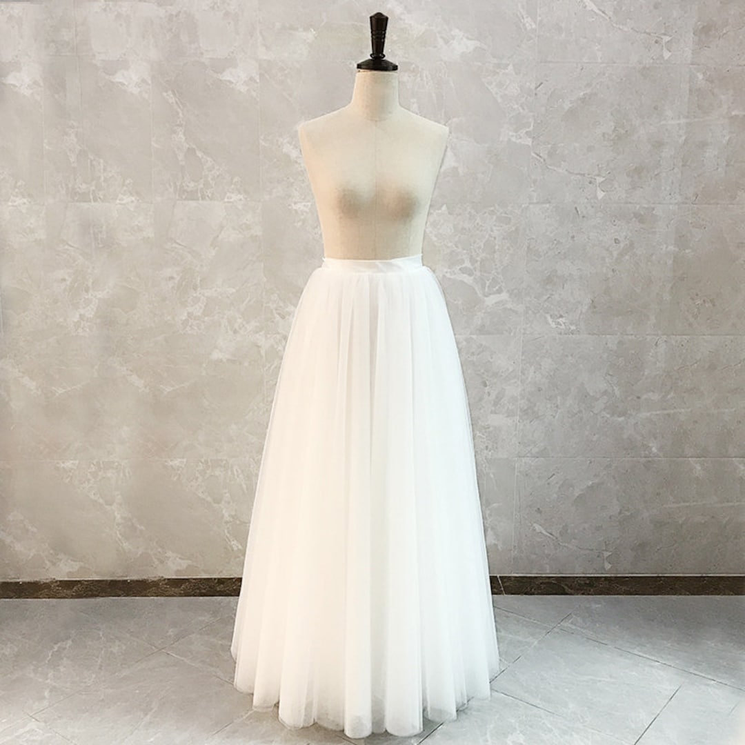 5 Layers Tulle Wedding Detachable Train Removable Skirt for Dresses ...