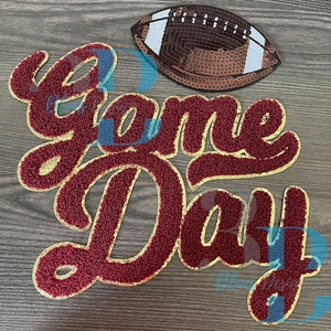 LARGE Orange Game Day Chenille Patch, Iron on Patch, Game Day, Diy Patch - Etsy