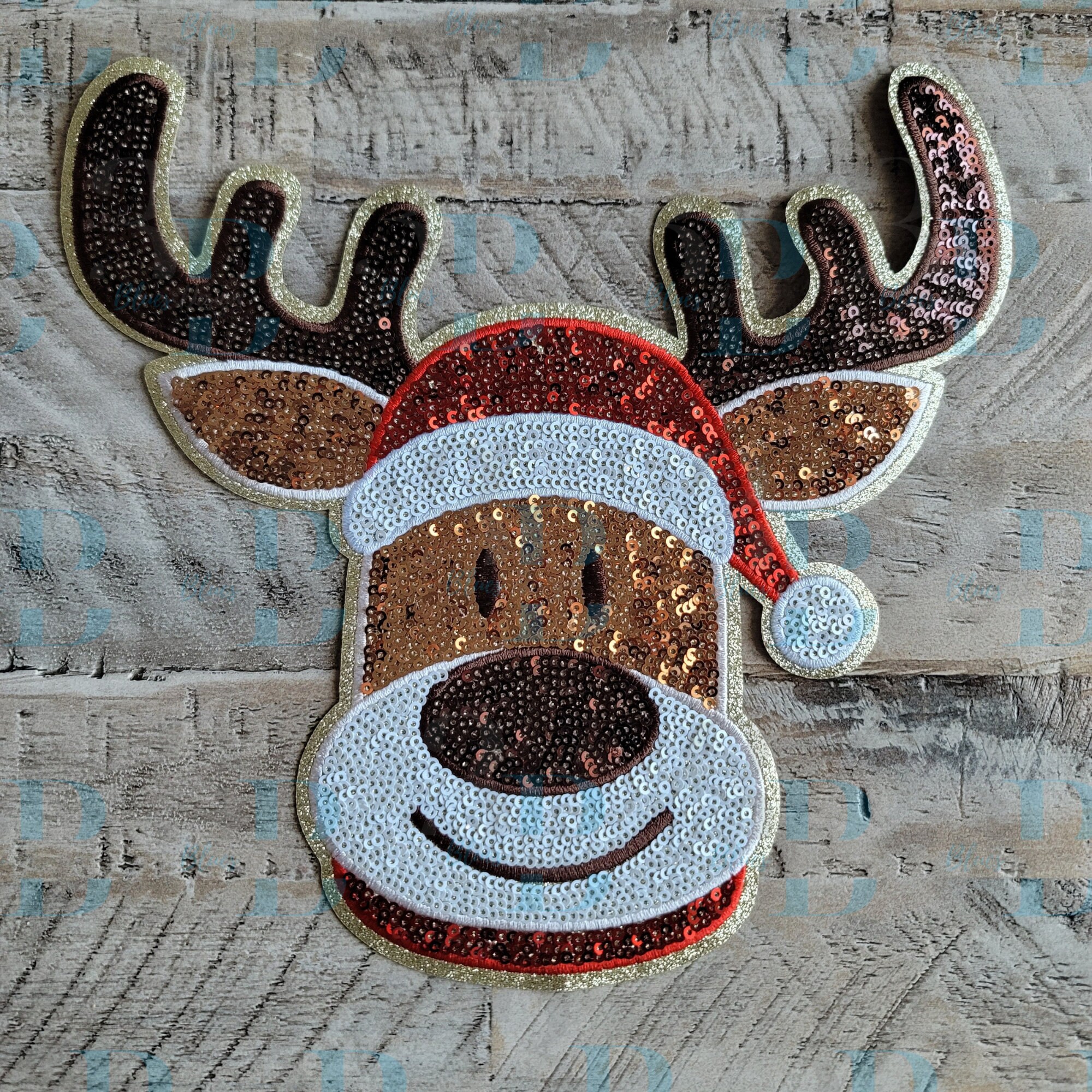 Large Reindeer Sequin Iron on Patch Christmas Reindeer Patch - Etsy