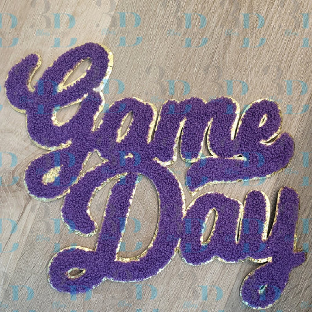 LARGE PURPLE Game Day Chenille Patch, Iron on Patch, Game Day, Diy Patch - Etsy