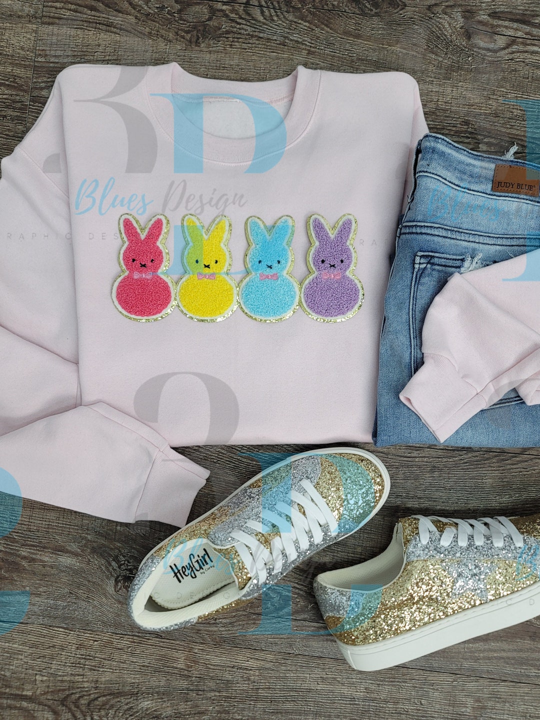 NEW bunny Peeps Chenille Patch Bunnies, Easter, Peeps Iron On - Etsy