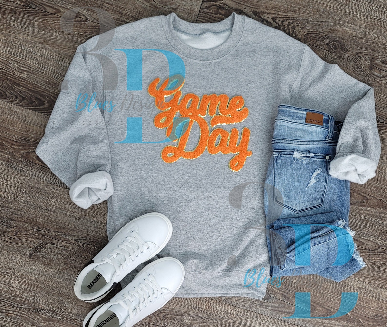 LARGE Orange Game Day Chenille Patch, Iron on Patch, Game Day, Diy Patch - Etsy