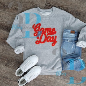 LARGE Red Game Day Chenille Patch, Iron on Patch, Game Day, Diy Patch ...