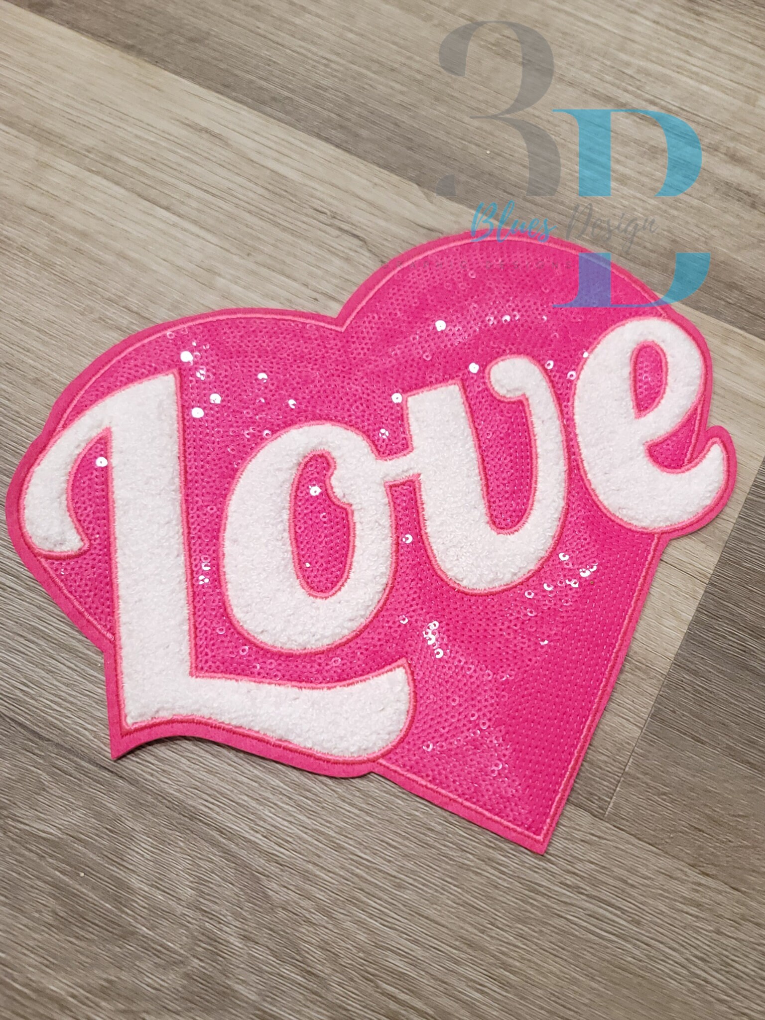 NEW LARGE Heart With Love Sequin Patch Two Colors Red, Pink, Heart ...