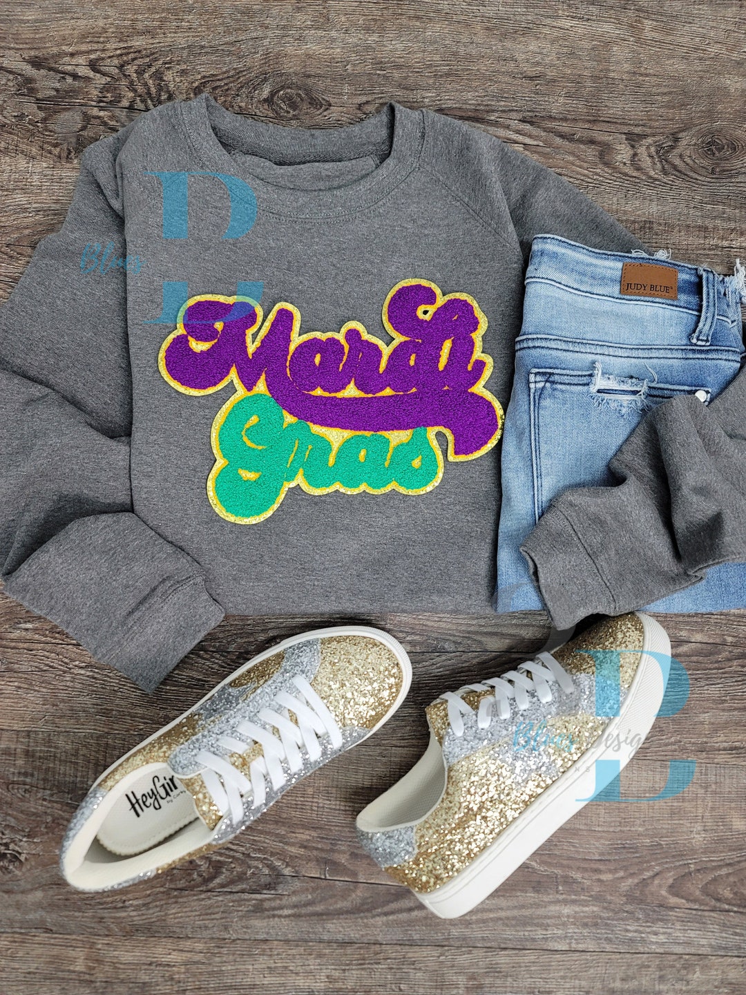 NEW Mardi Gras Chenille Patch mardi Gras, Fat Tuesday, New Orleans Iron ...