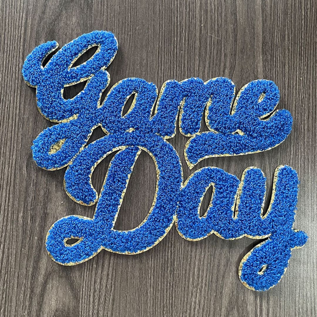 LARGE ROYAL BLUE Game Day Chenille Patch, Iron on Patch, Game Day, Diy ...