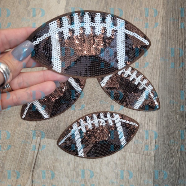 Iron Sequin Football Patches - Etsy