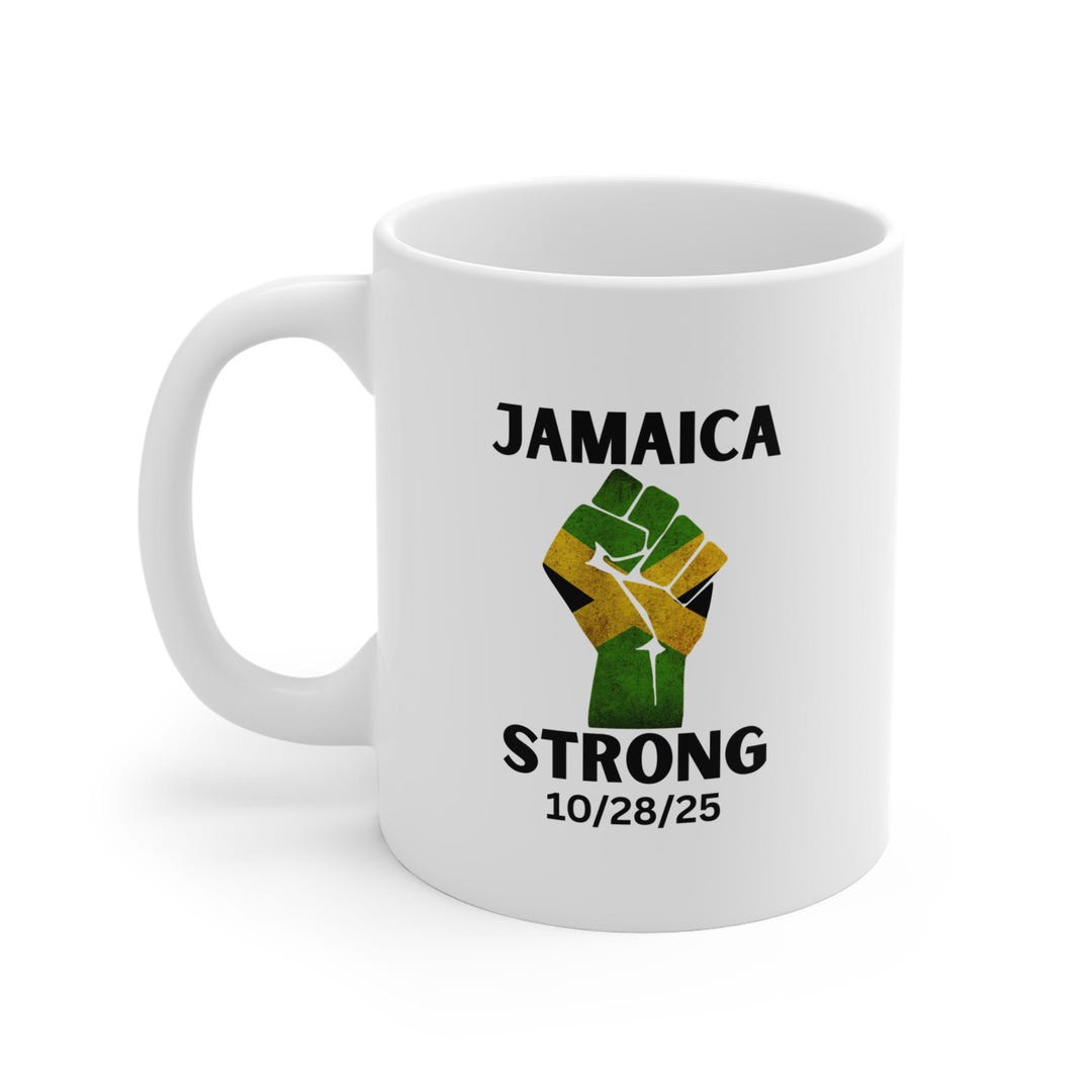 Jamaica Strong Fist Mug | Jamaican Flag Fist, 10/28/25 Memorial - Etsy