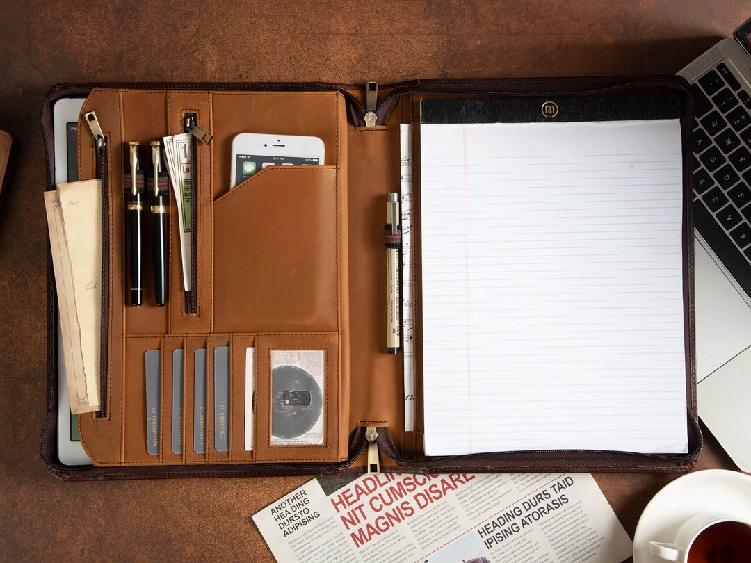 Personalized Business Folder Portfolio With Zipper Name/logo - Etsy