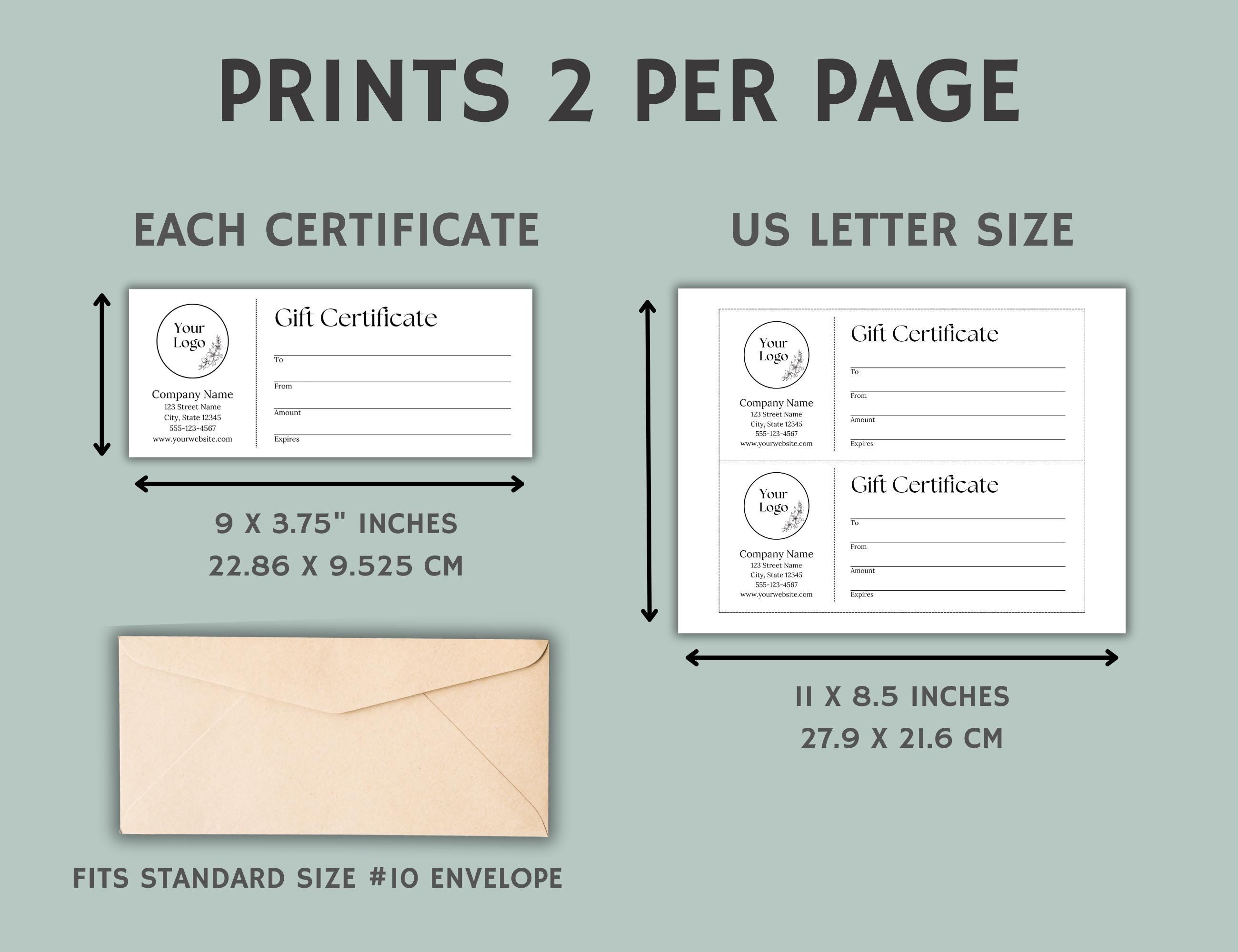 What Is The Standard Size Of A Gift Certificate