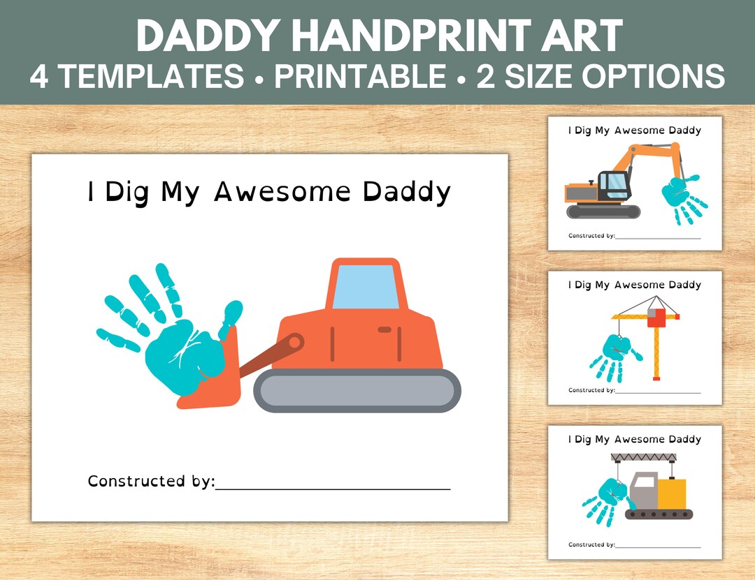 Father's Day Handprint Art Printable Dad's Birthday - Etsy