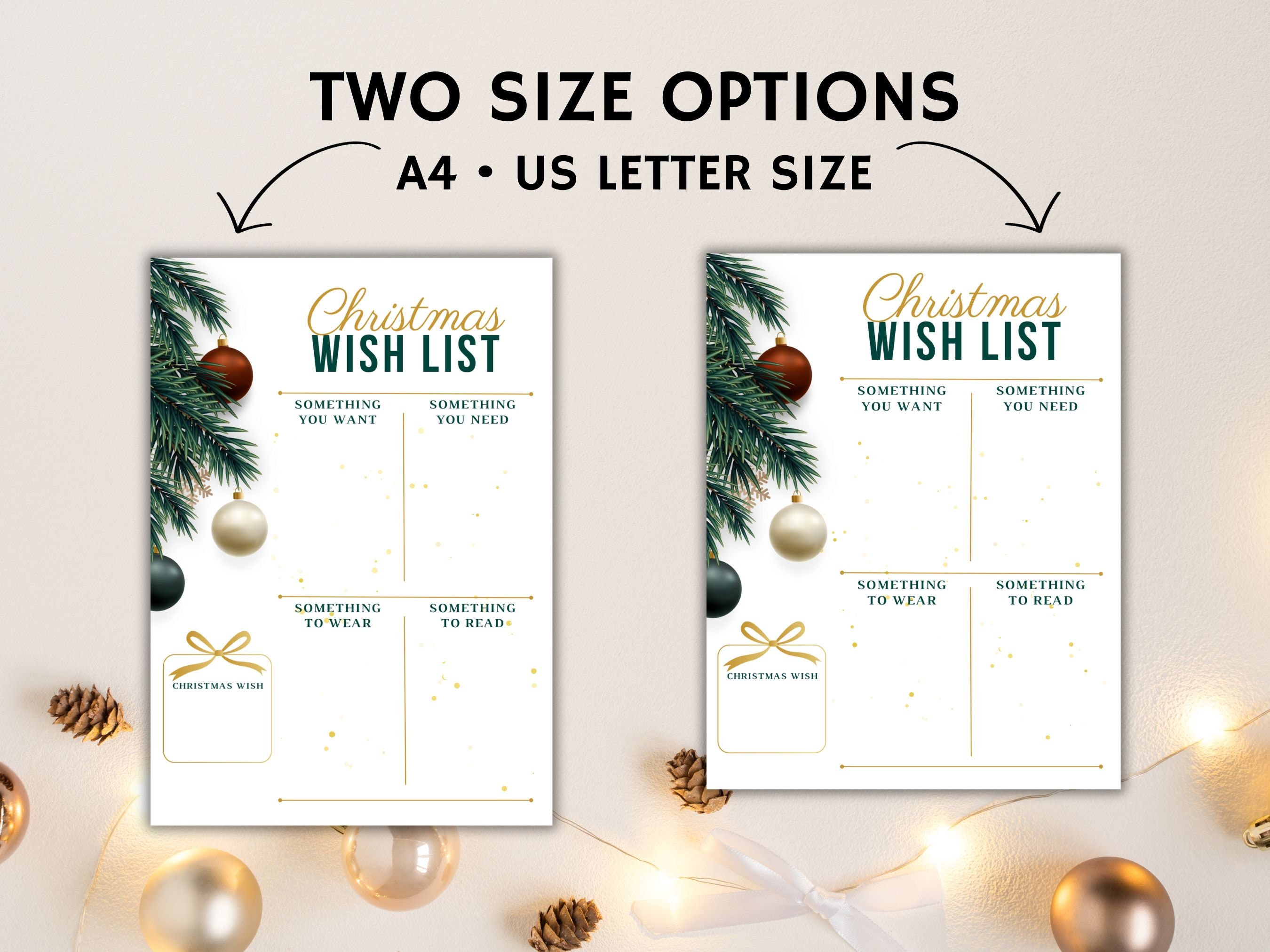 Christmas Wish List Printable | Minimalist Christmas Gift List ...